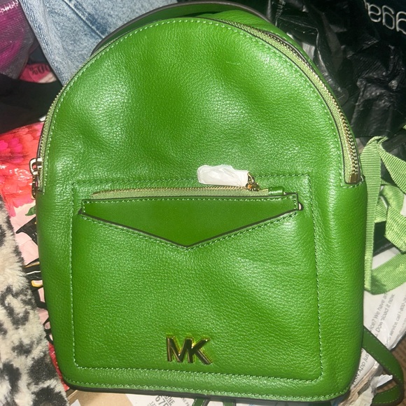 Michael Kors | Bags | Michael Kors Green Leather Backpack | Poshmark